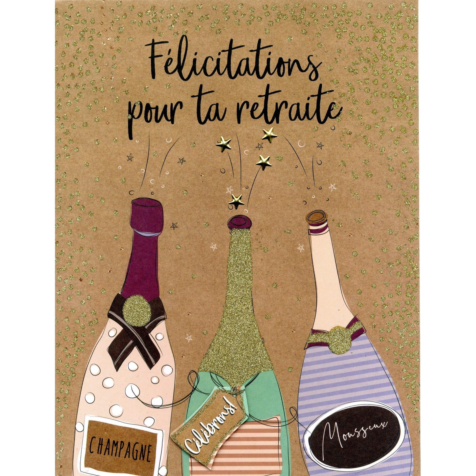 CARTE GÉANTE - FÉLICITATIONS POUR TA RETRAITE - CHAMPAGNE – Chant-O ...